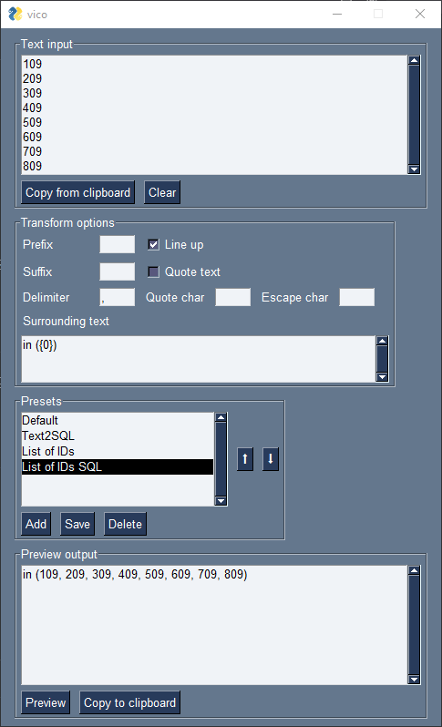 GitHub - joyofscripting/vico: A small GUI tool to transform text for people who work a lot with data